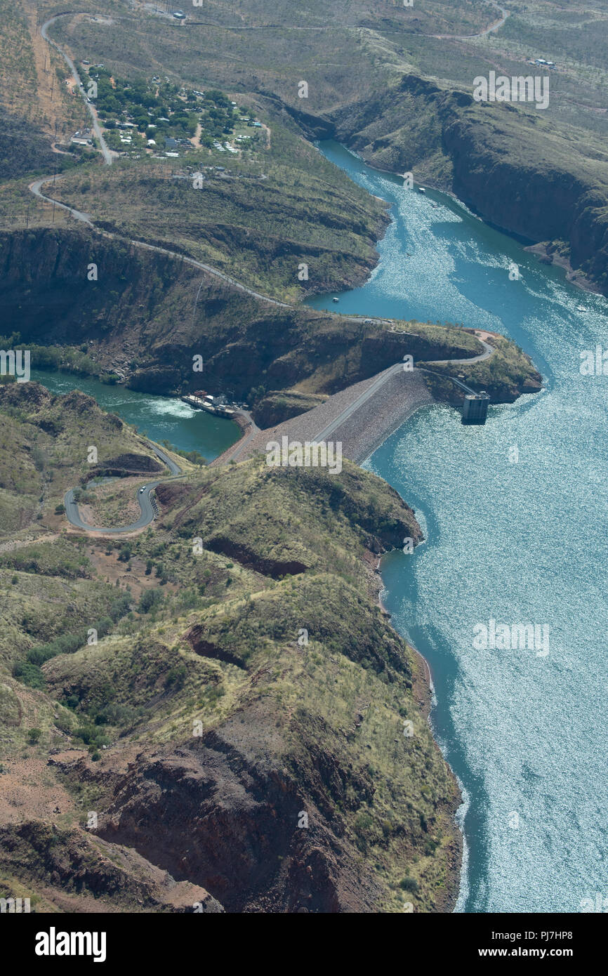 Australia, Western Australia, Kimberley, Lake Kununrra. Aerial view of ...