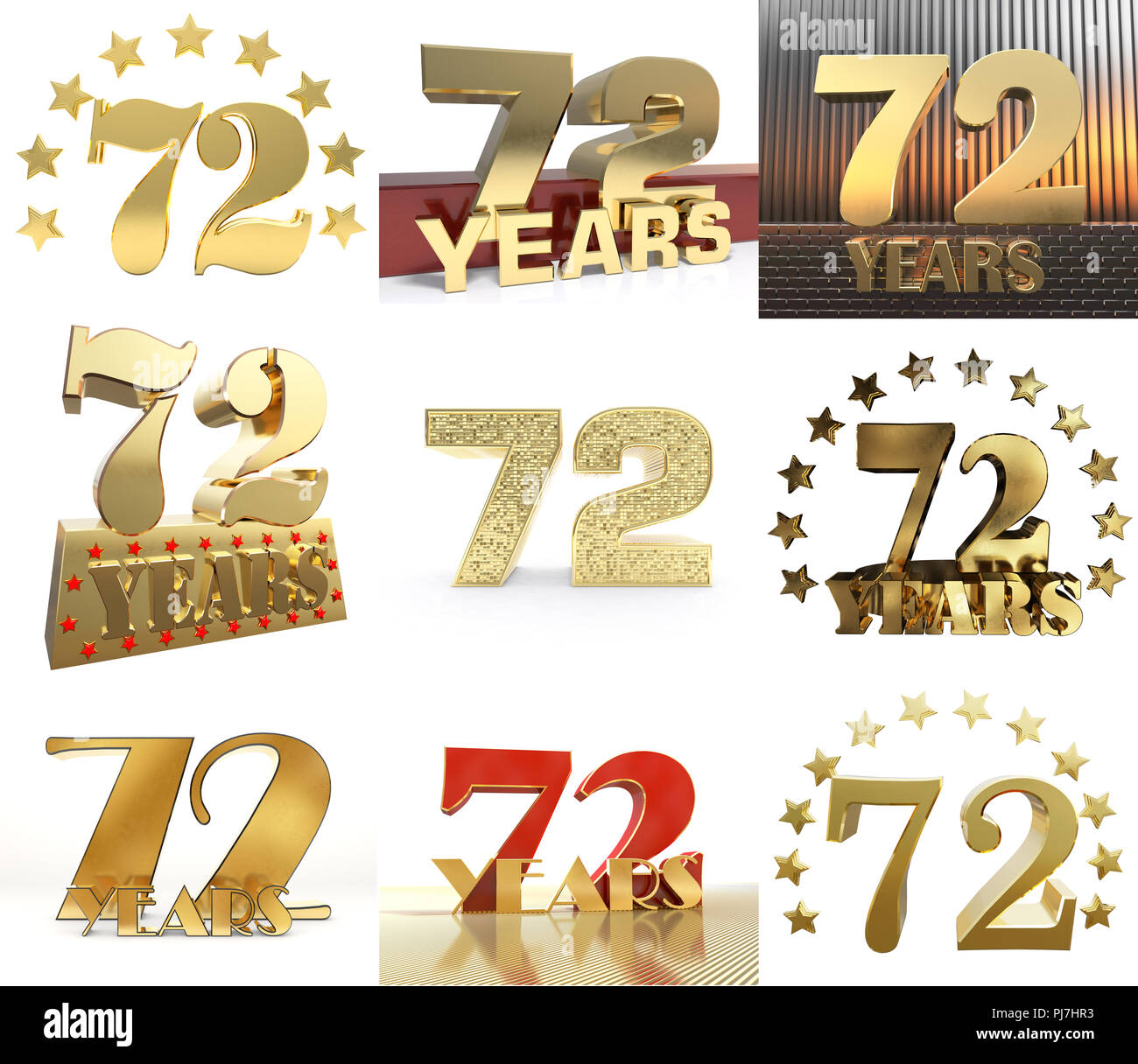 3d number 72 hi-res stock photography and images - Alamy