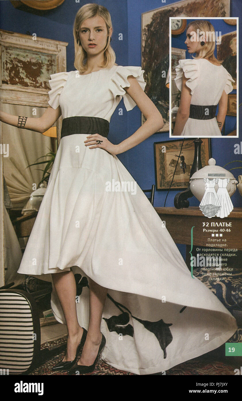 The inside of Russian magazine "Sewing and Cutting Stock Photo - Alamy