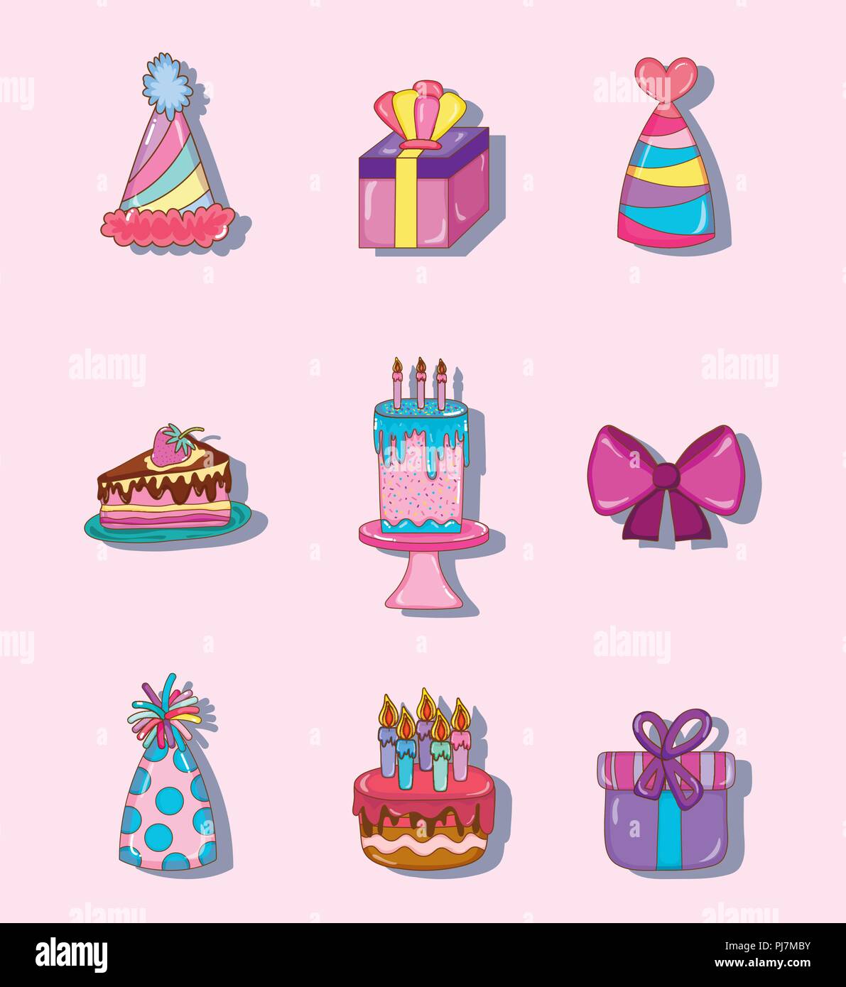 Set of kids party cartoons Stock Vector Image & Art - Alamy