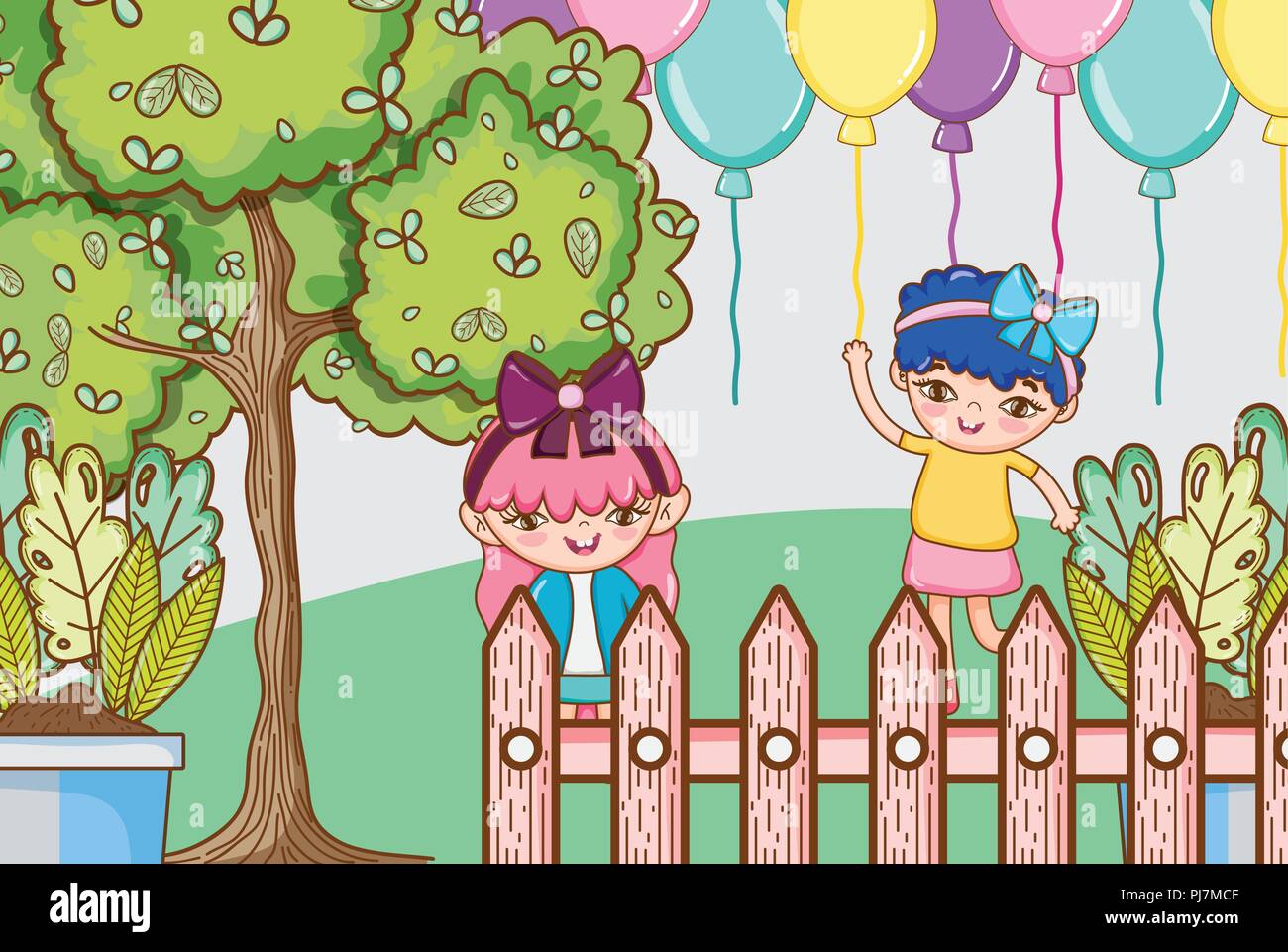 Girl on party cartoons Stock Vector Image & Art - Alamy