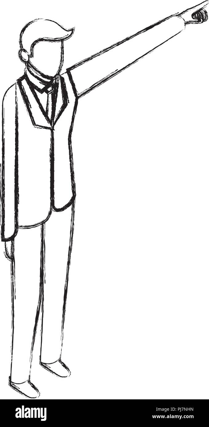 data network businessman male hand up pointed vector illustration hand ...