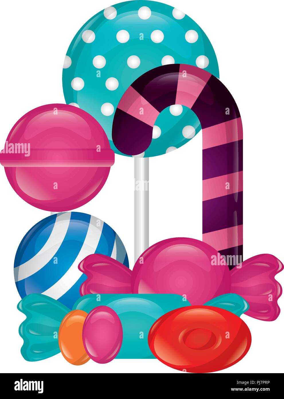 sweet candies lollipops caramels gummy vector illustration Stock Vector ...