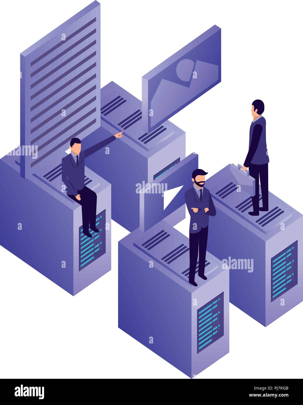 businessmen database server connection data files vector illustration Stock Vector Image & Art ...