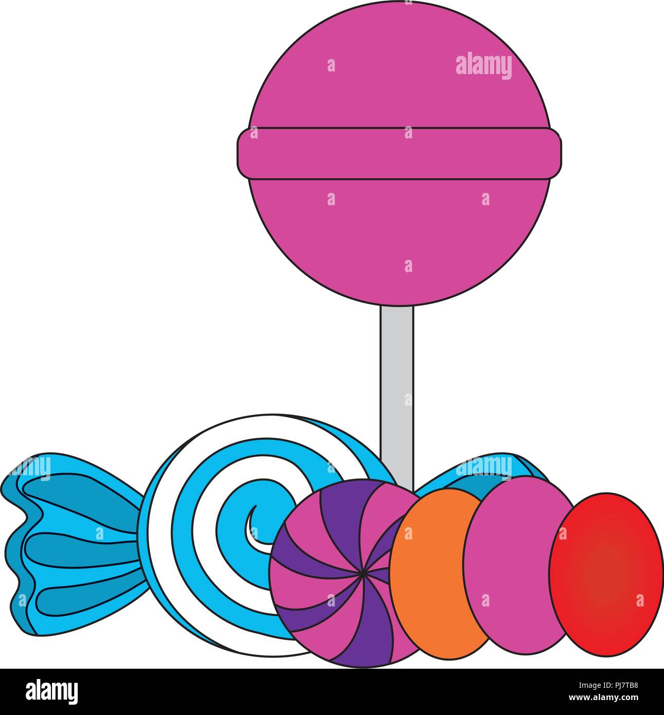sweet candies lollipops caramels gummy vector illustration Stock Vector ...