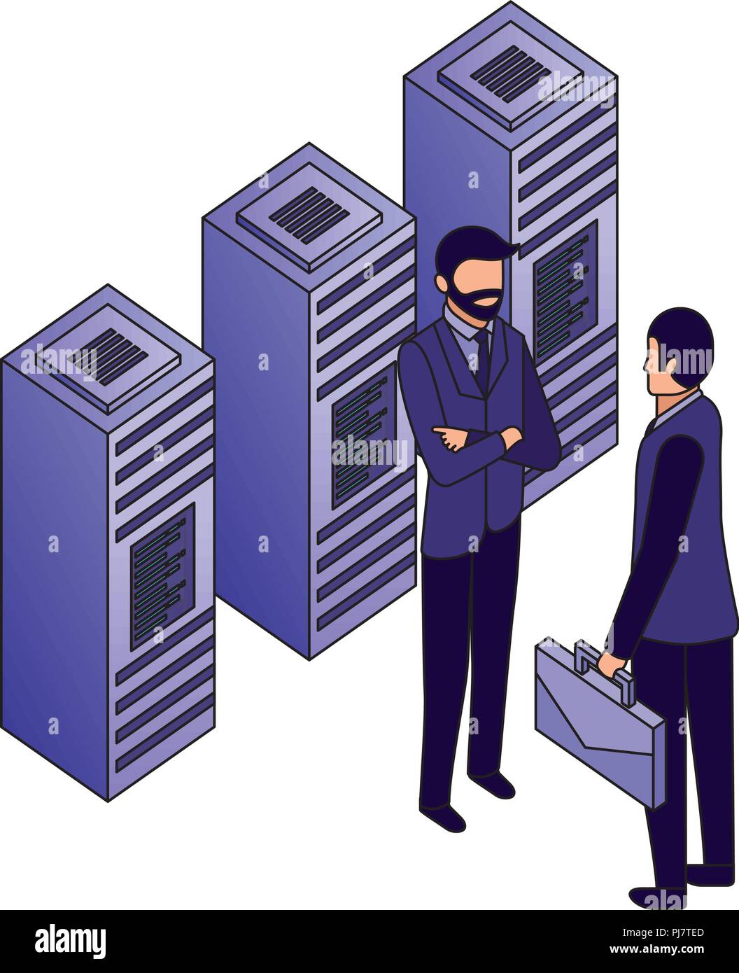 businessmen with data server center technology vector illustration Stock Vector Image & Art - Alamy