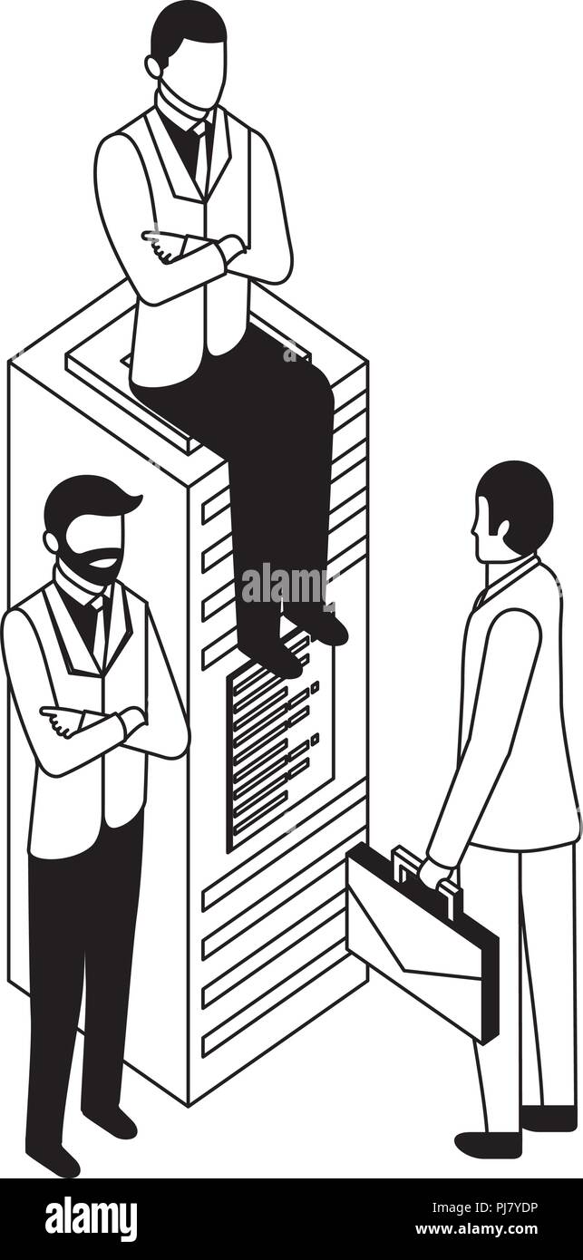 businessmen database server technology work business vector illustration Stock Vector Image ...