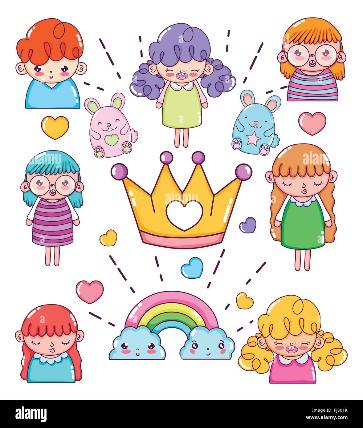 Cute cartoons collection Stock Vector Image & Art - Alamy