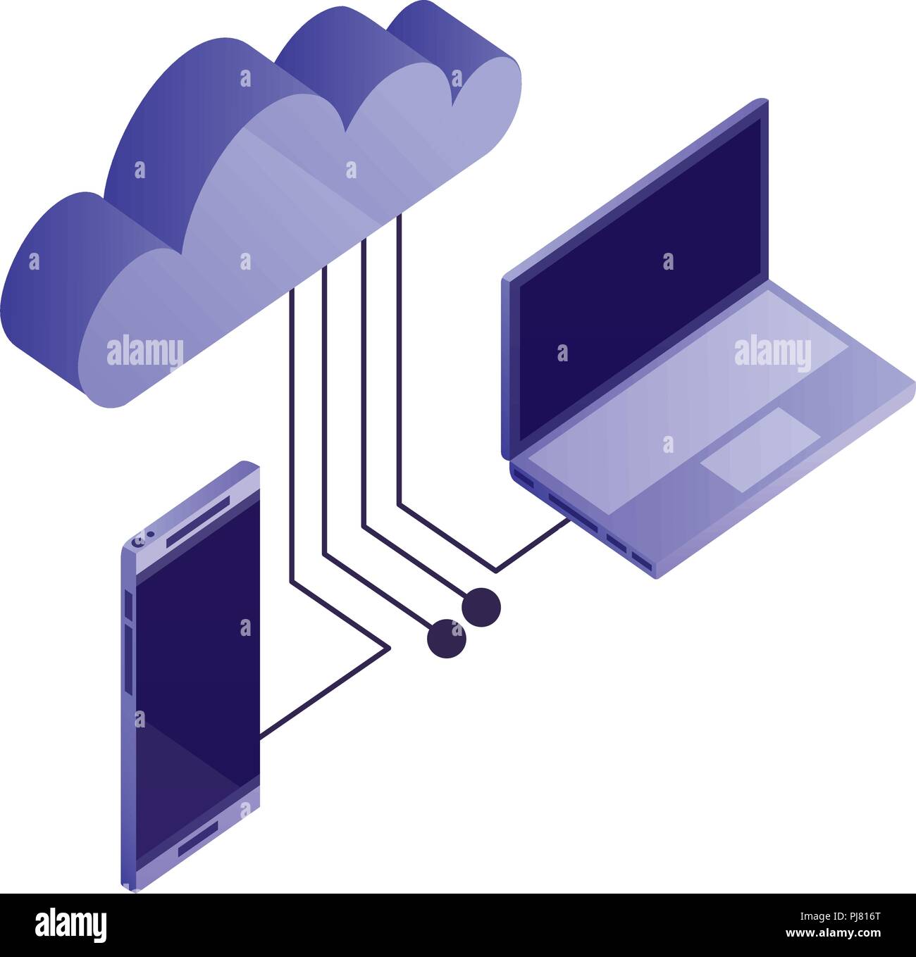 cloud computing with smartphone and computer vector illustration design ...