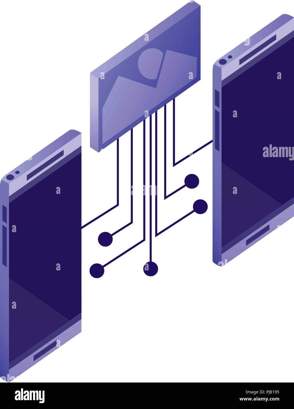 smartphones devices with circuit electronic and image format vector ...