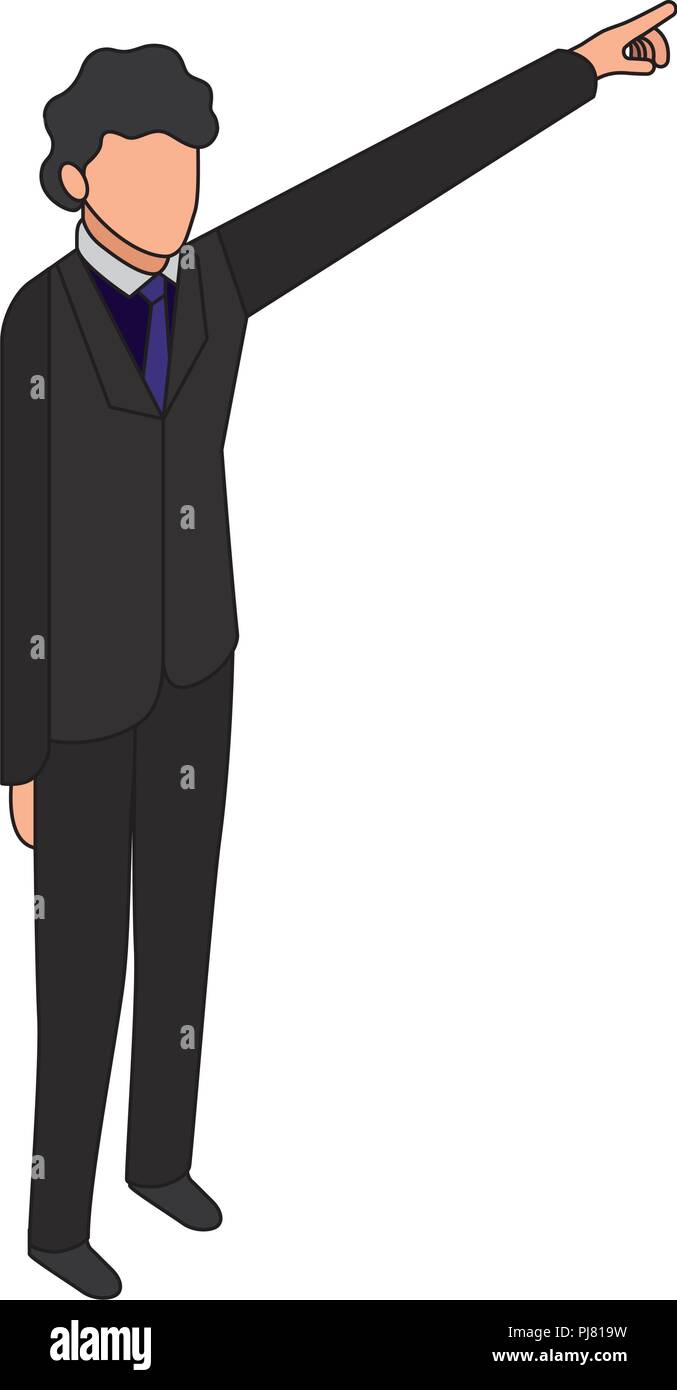 elegant businessman with hand up vector illustration design Stock ...