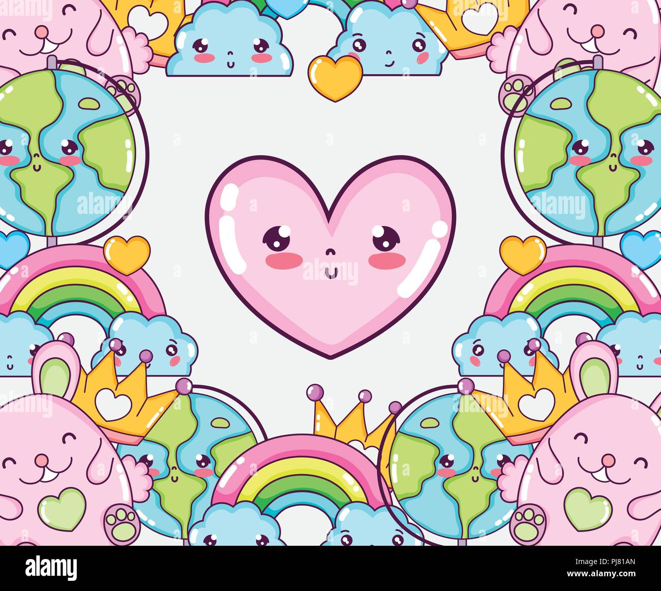 Cute kawaii frame cartoons Stock Vector Image & Art - Alamy
