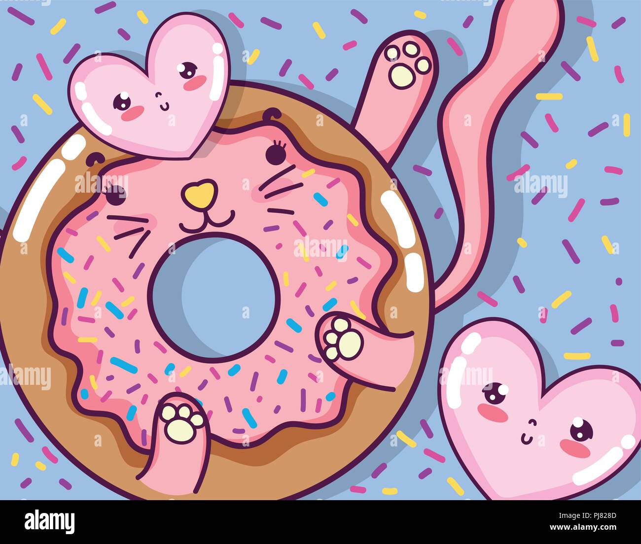 Cat and donut Stock Vector Image & Art - Alamy