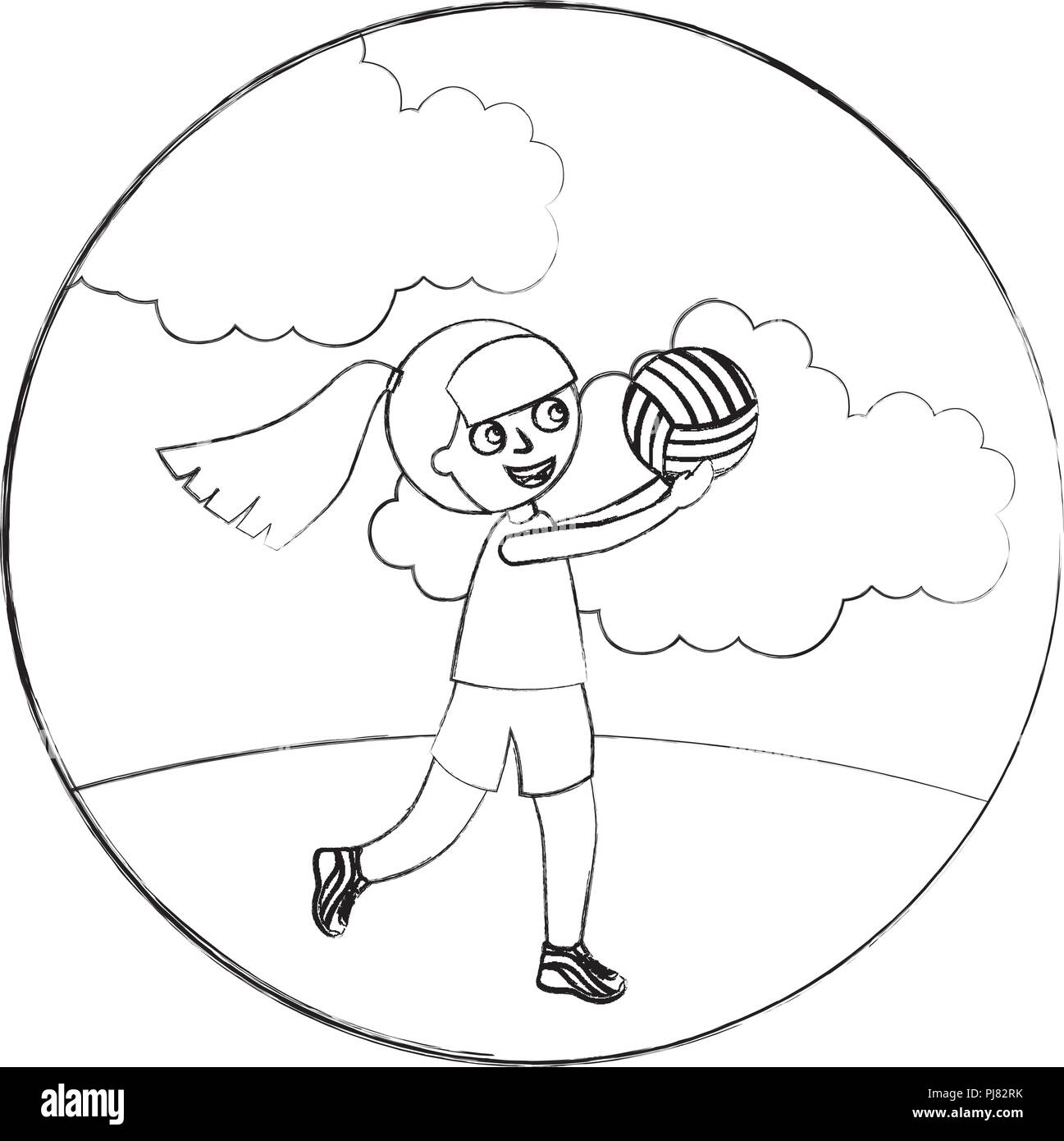 Female hand holding ball Stock Vector Images - Alamy