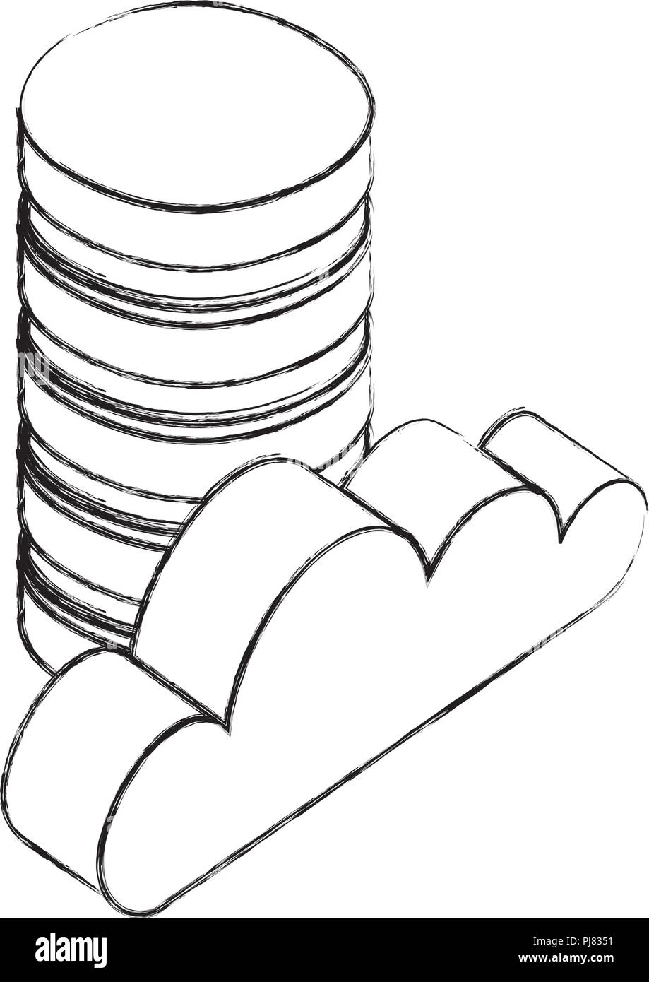 cloud computing storage database digital network vector illustration ...