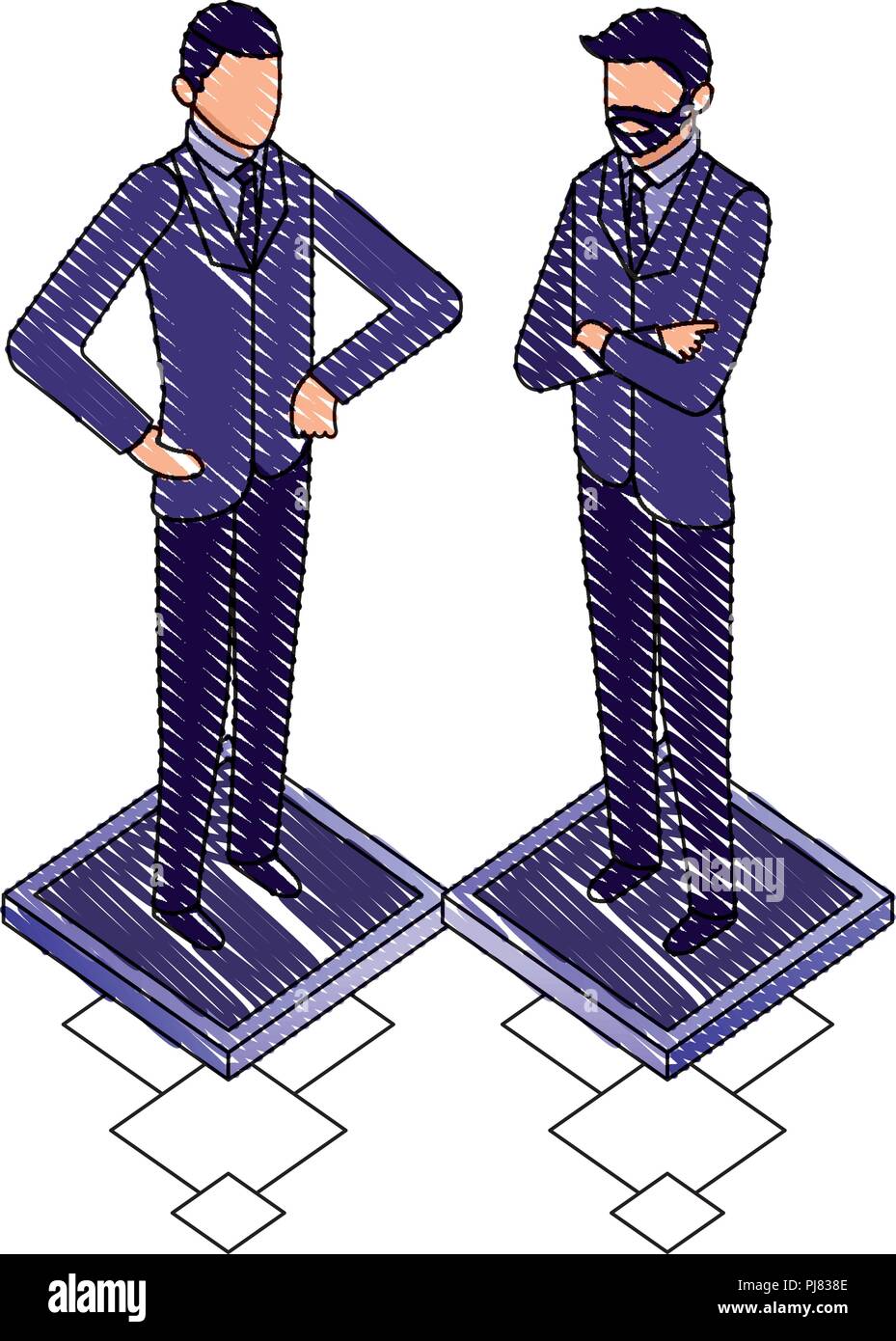 two business man standing characters vector illustration Stock Vector ...