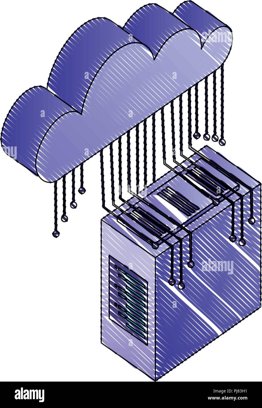 database server cloud connection circuit technology digital vector ...