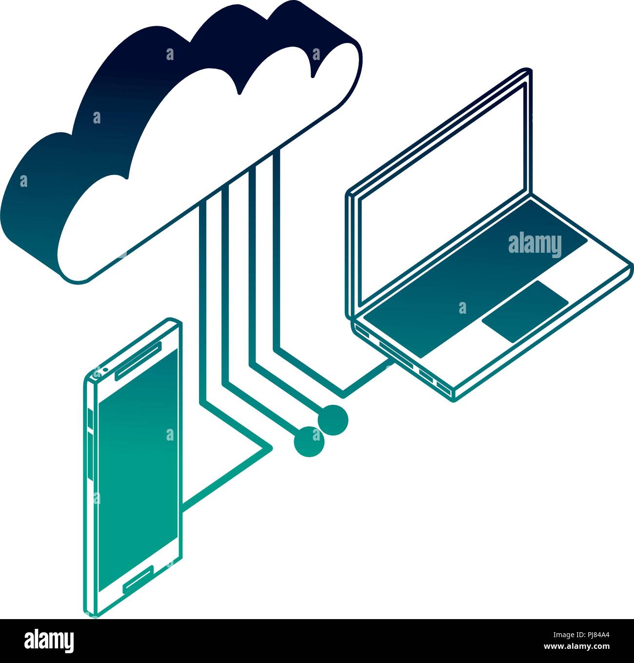 cloud computing with smartphone and computer vector illustration design ...
