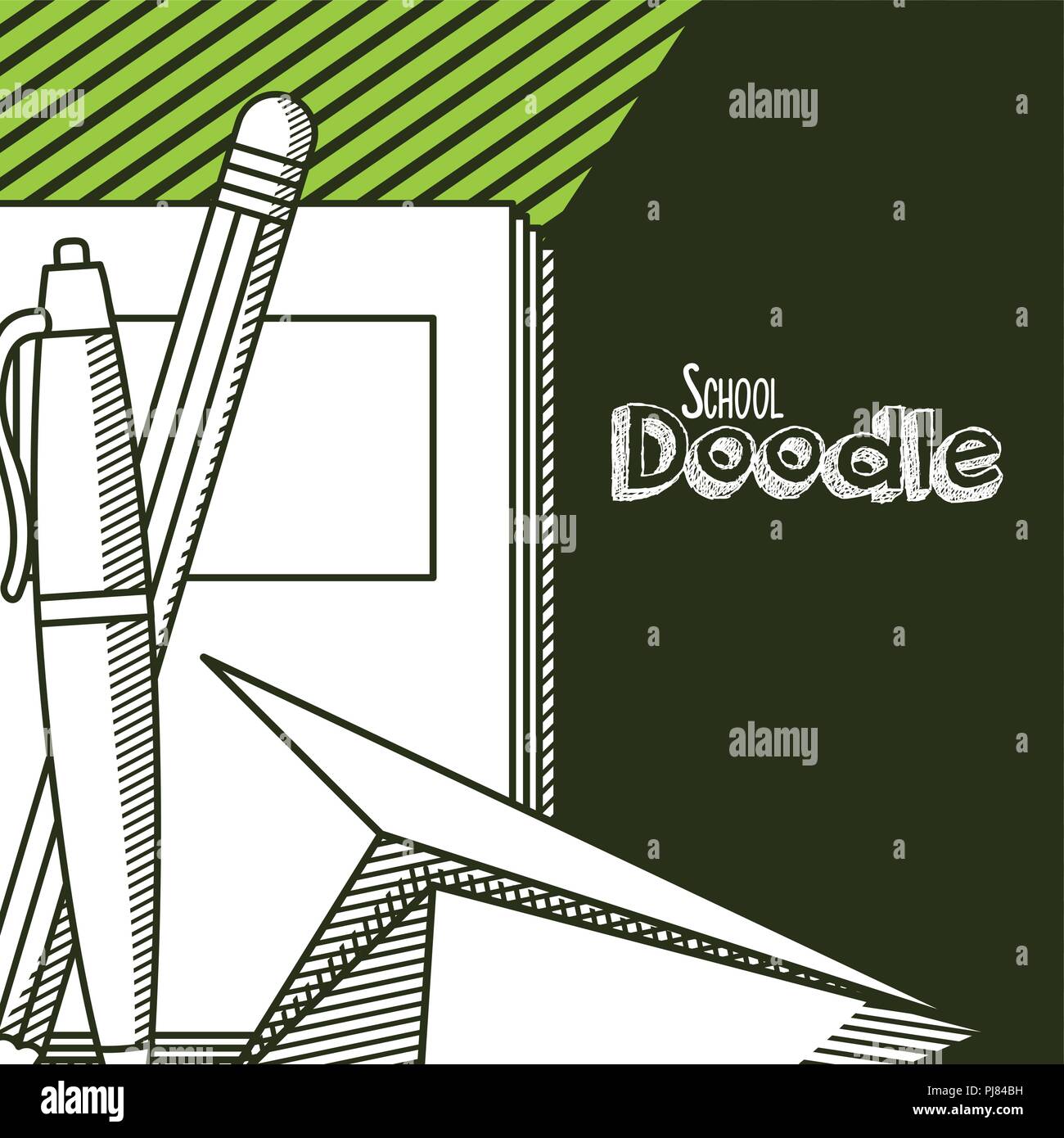 School object doodles classroom supplies Stock Vector Images - Alamy