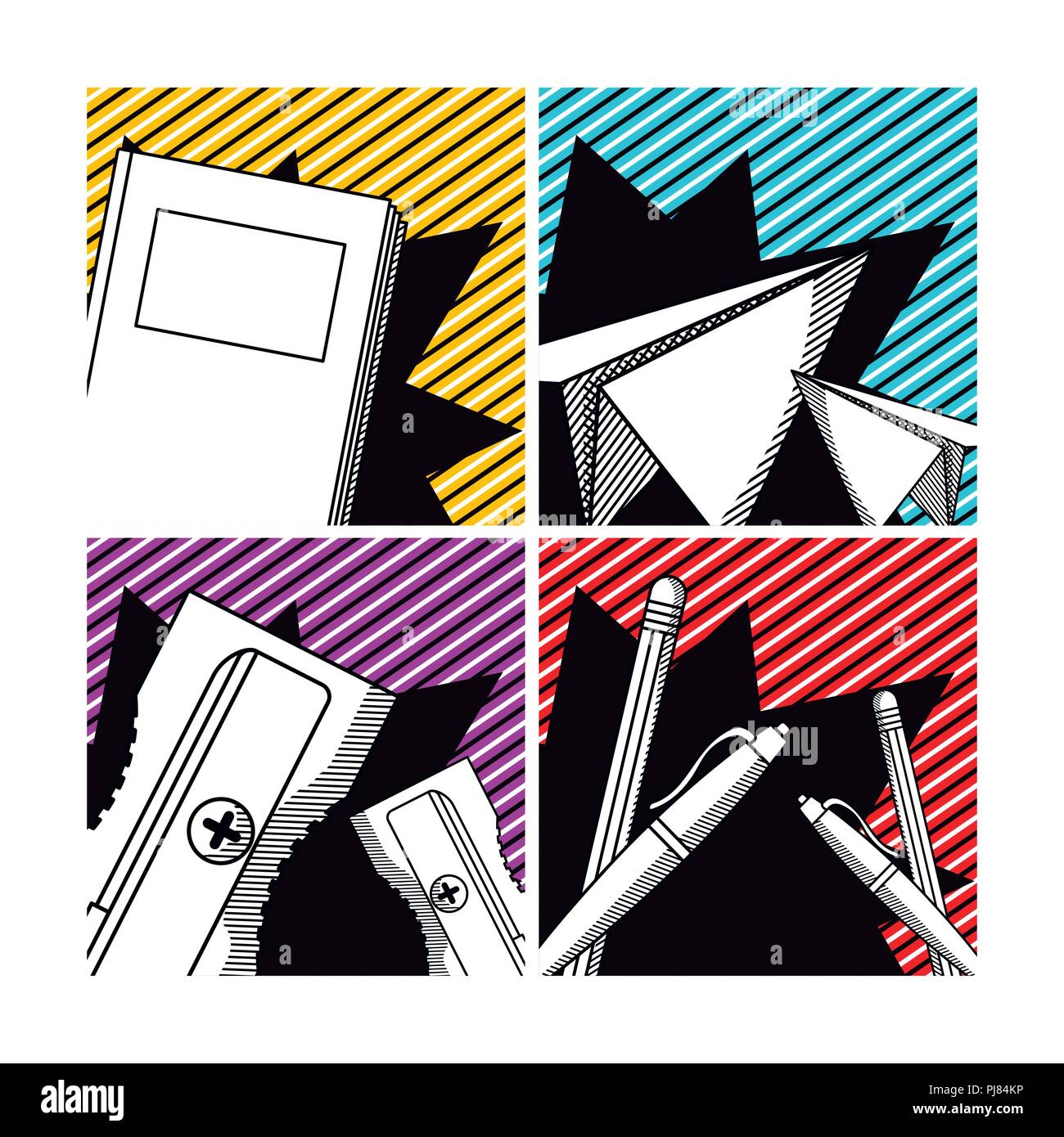 Set of school doodle cards Stock Vector Image & Art - Alamy