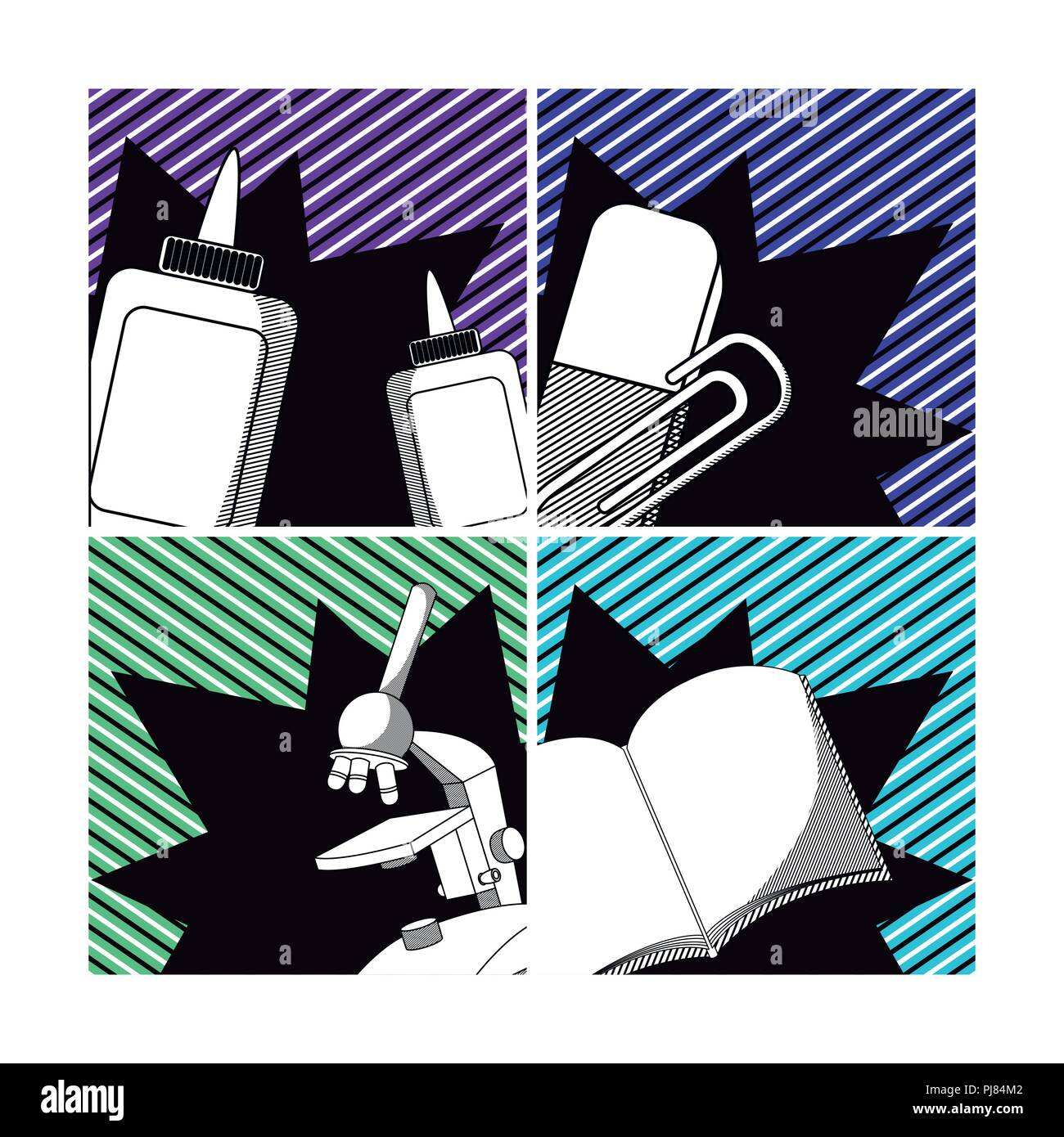 Set of school doodle cards Stock Vector Image & Art - Alamy
