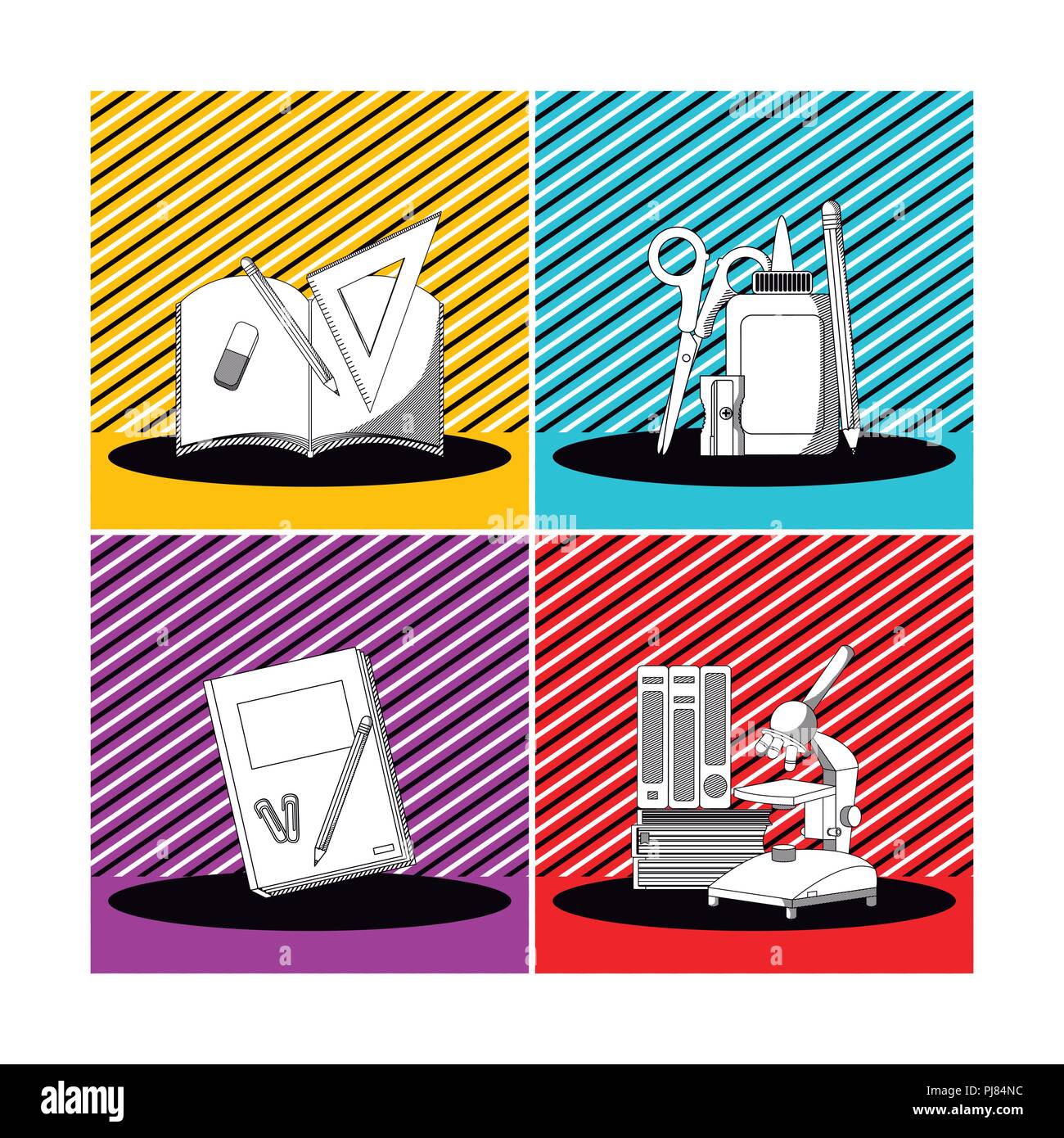 Set of school doodle cards Stock Vector Image & Art - Alamy