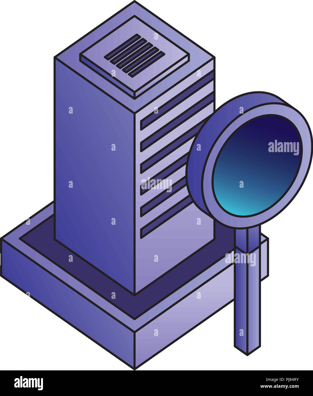 Database Server Center Magnifying Glass Network Vector Illustration Stock Vector Image And Art Alamy
