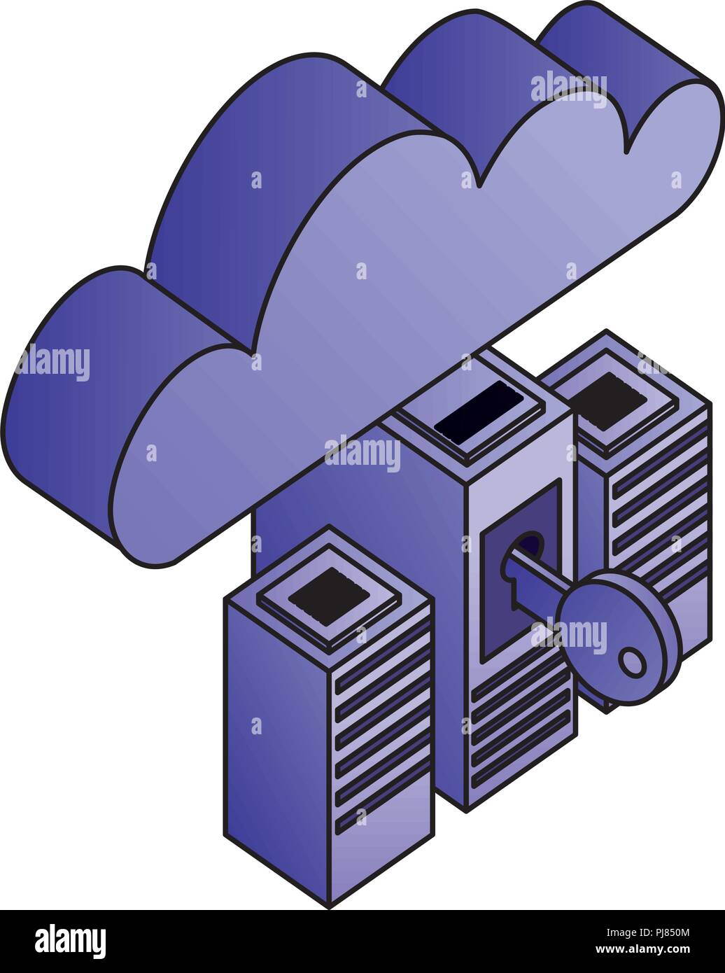 Cyber Security Database Server Cloud Computing Network Vector