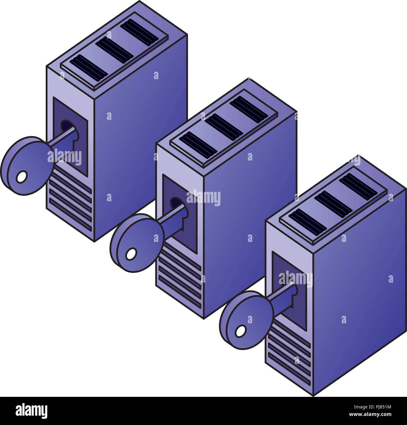 Database Server Storage Data Network Security Vector Illustration Stock