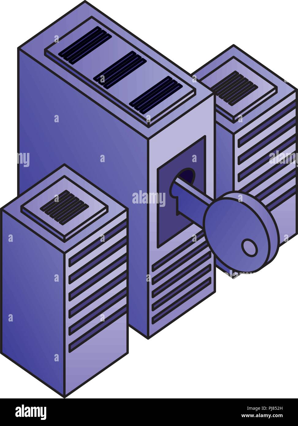 Database Server Center Security Protection Networking Vector