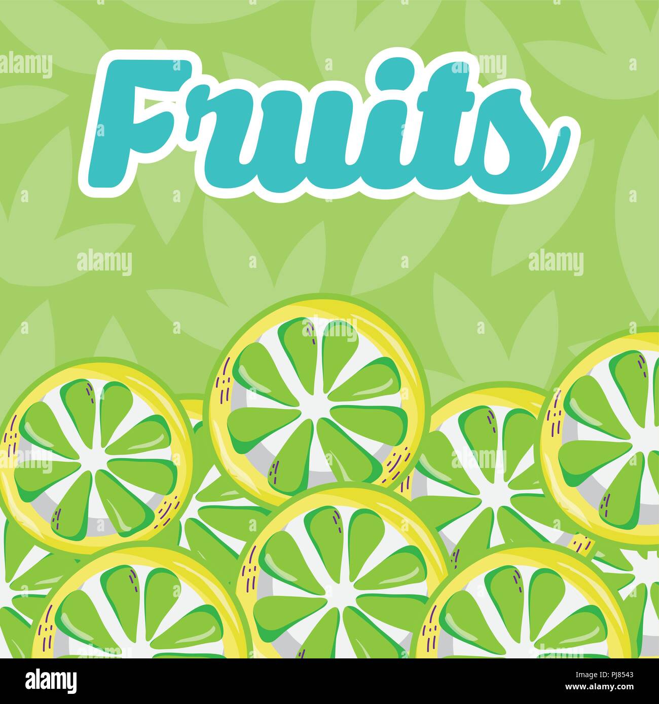 Slices fresh lemons leaves Stock Vector Images - Alamy