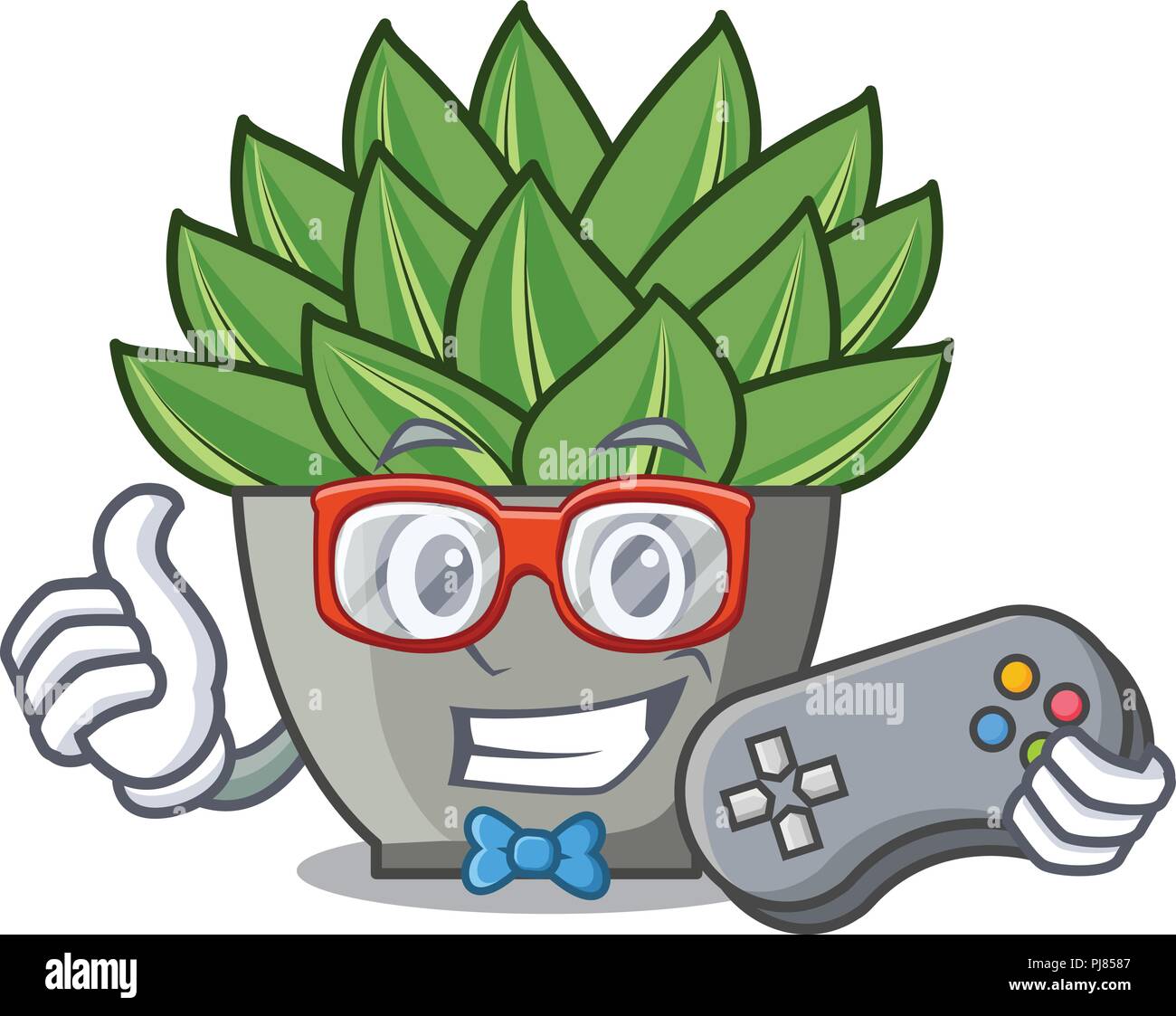 Gamer cartoon echeveria cactus plant at winter Stock Vector Image & Art ...