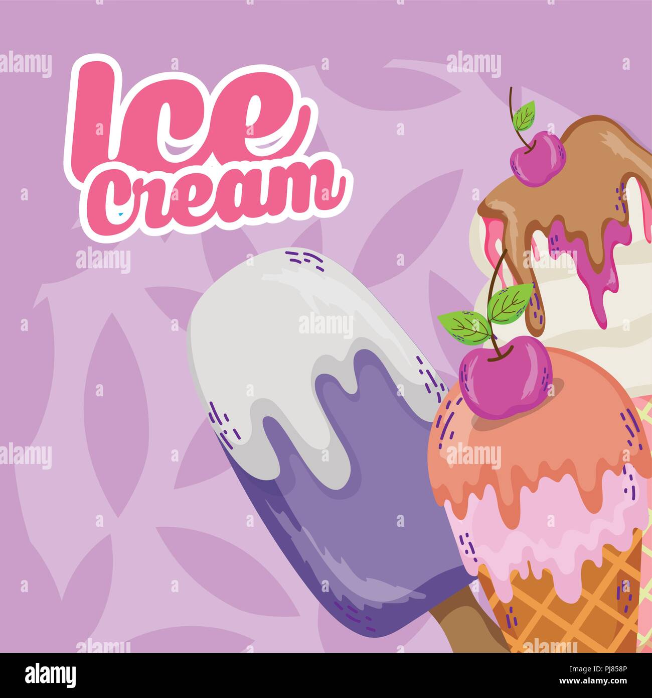 Delicious Ice cream cartoon Stock Vector Image & Art - Alamy
