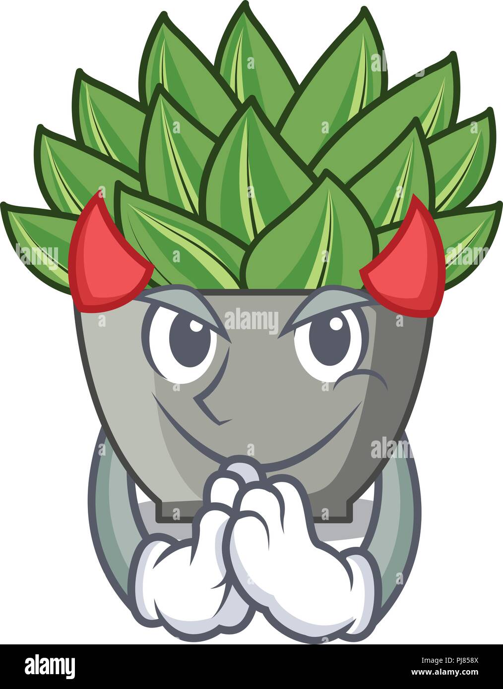 Devil cartoon echeveria cactus plant at winter Stock Vector Image & Art ...