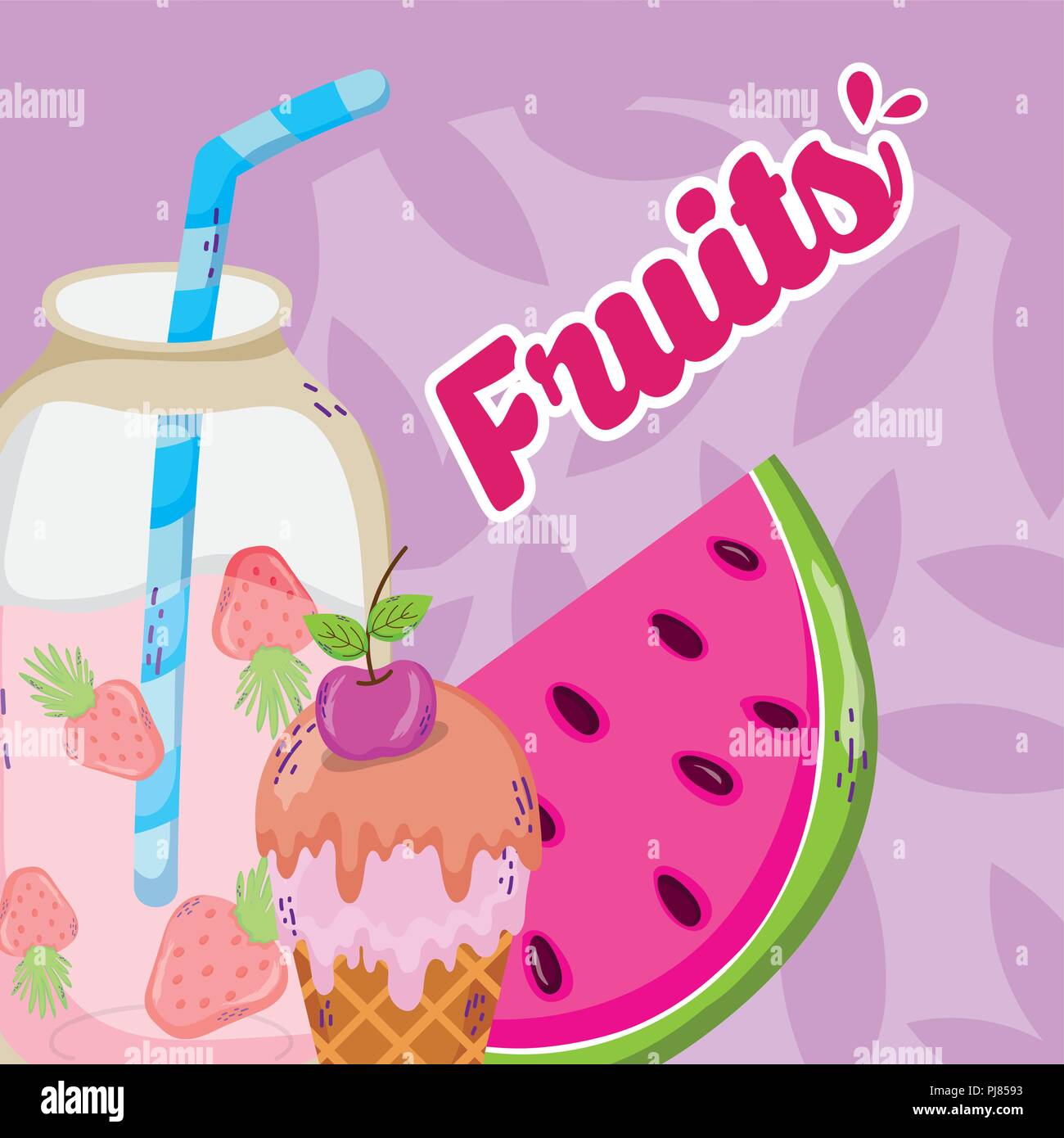 Delicious fruits cartoons Stock Vector Image & Art - Alamy
