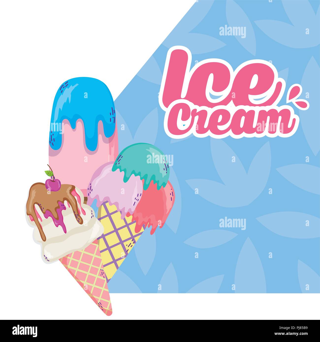 Delicious Ice cream cartoon Stock Vector Image & Art - Alamy