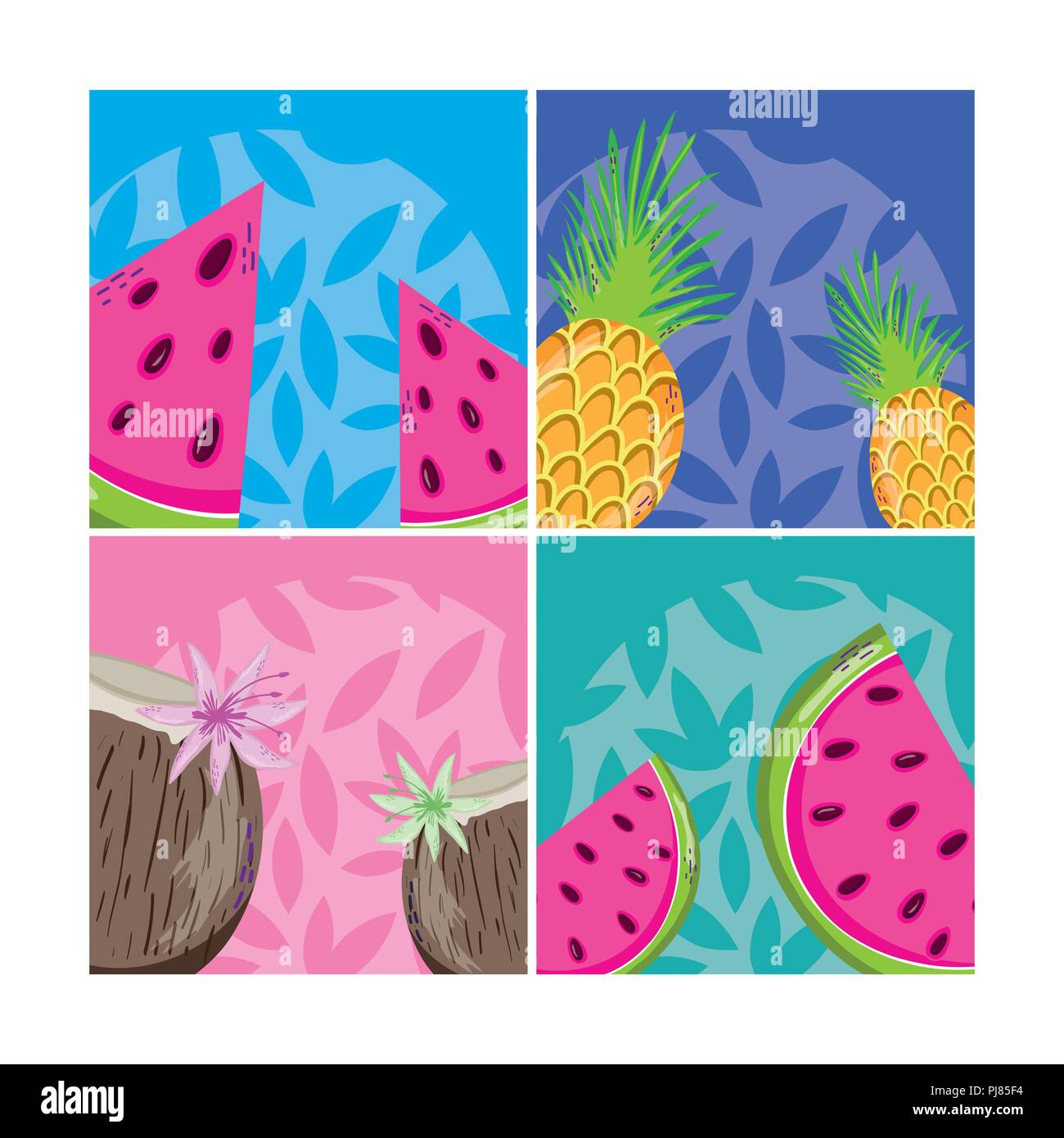 Set of fruits cartoons Stock Vector Image & Art - Alamy