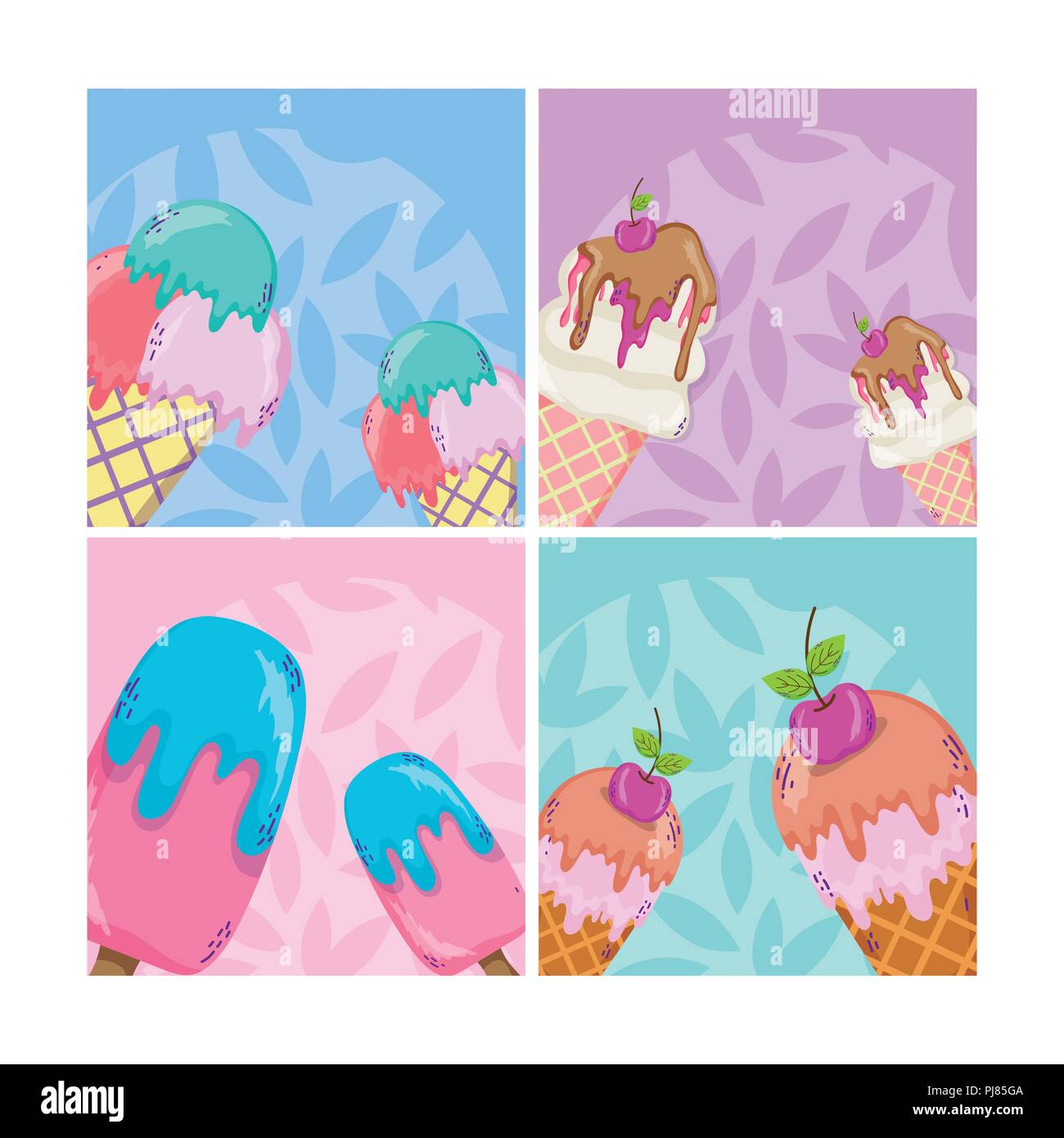 Set of ice cream cartoons Stock Vector Image & Art - Alamy