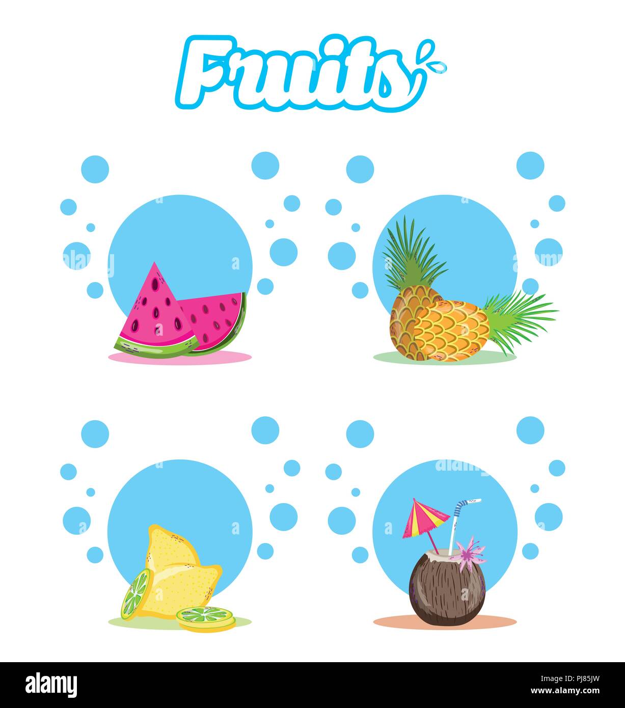 Set of fruits cartoons Stock Vector Image & Art - Alamy
