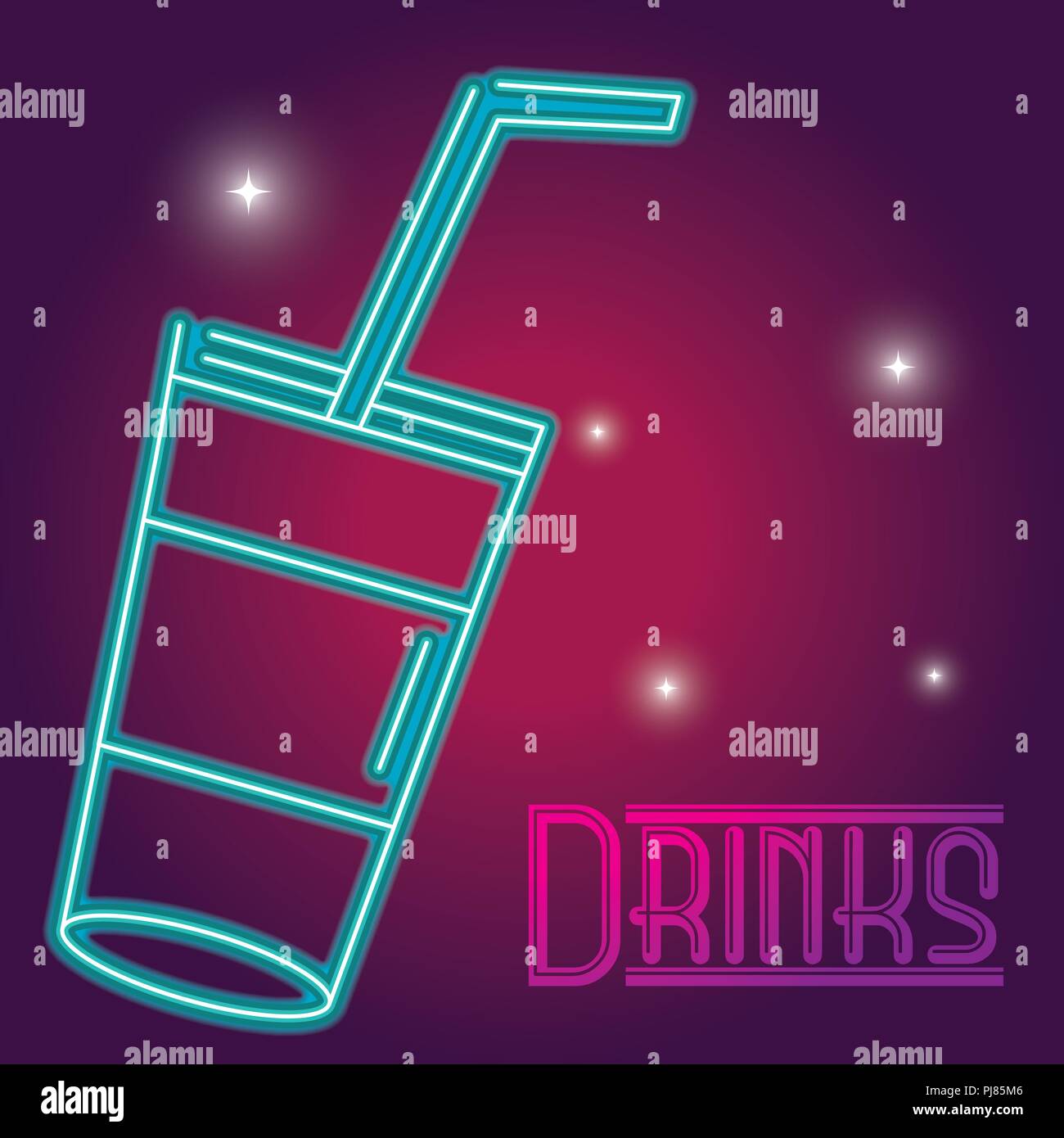 Drinks neon sign Stock Vector Image & Art - Alamy