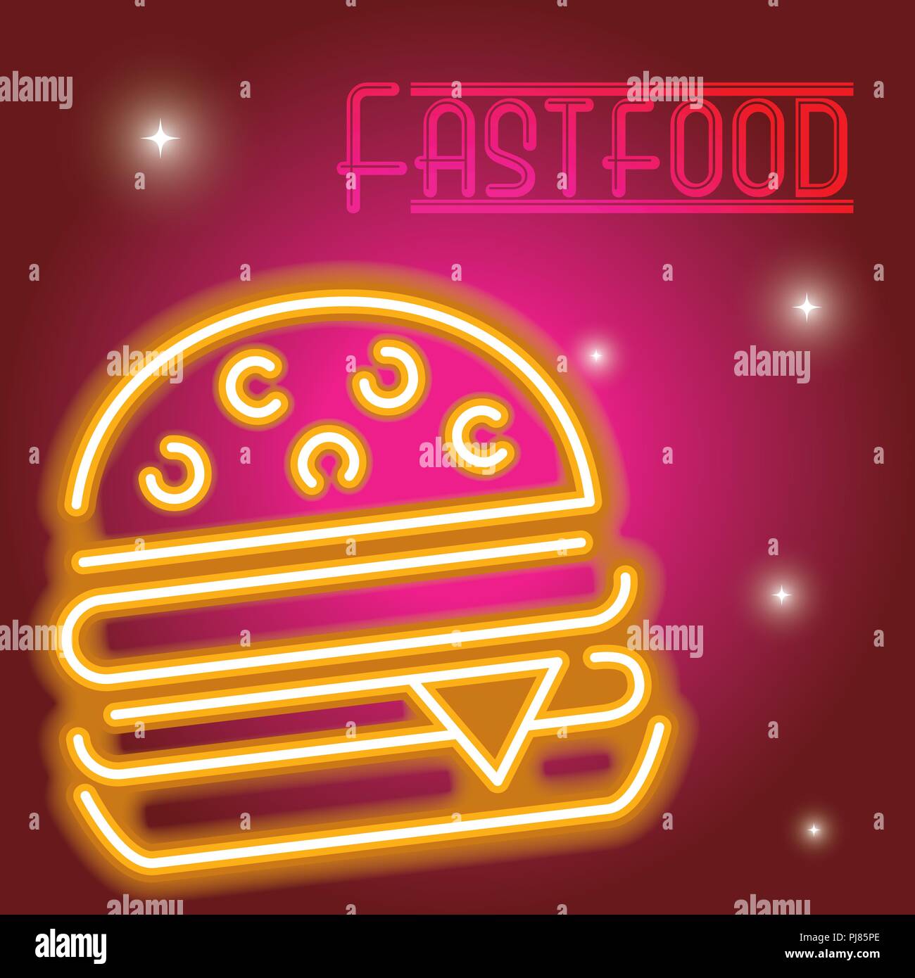 Fast food neon sign Stock Vector Image & Art - Alamy