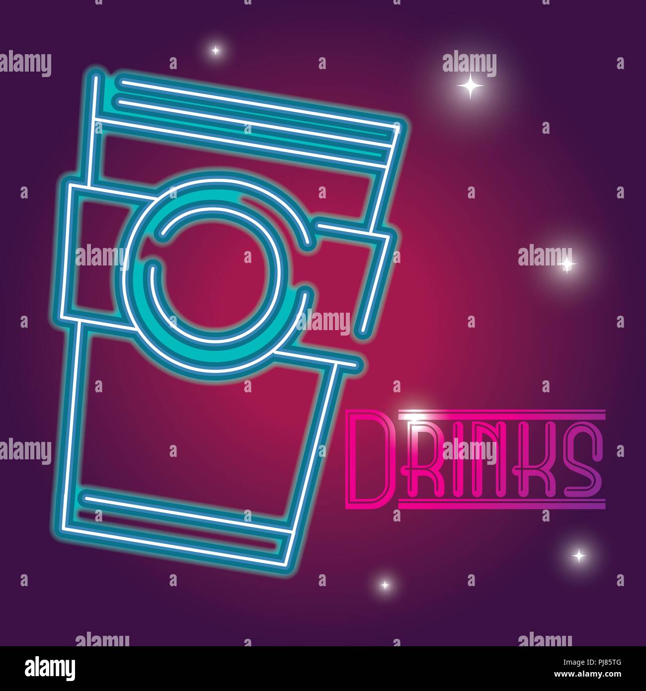 Drinks neon sign Stock Vector Image & Art - Alamy
