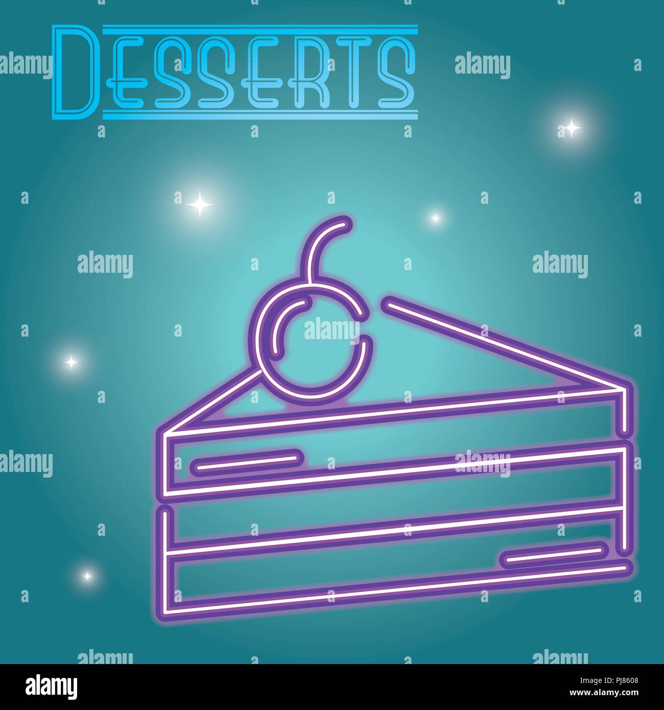 Dessert neon sign Stock Vector Image & Art - Alamy