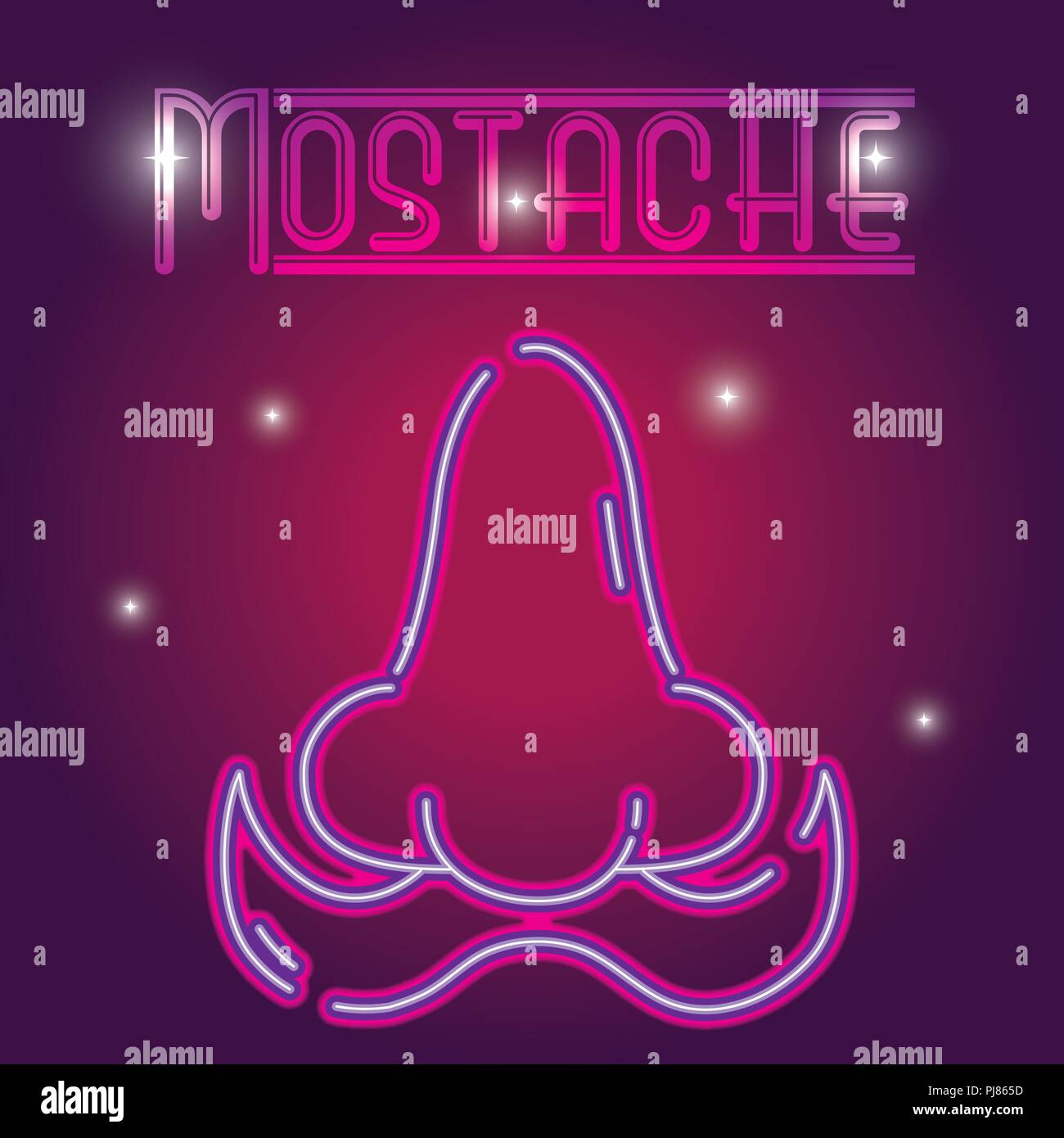 Mustache neon sign Stock Vector Image & Art - Alamy
