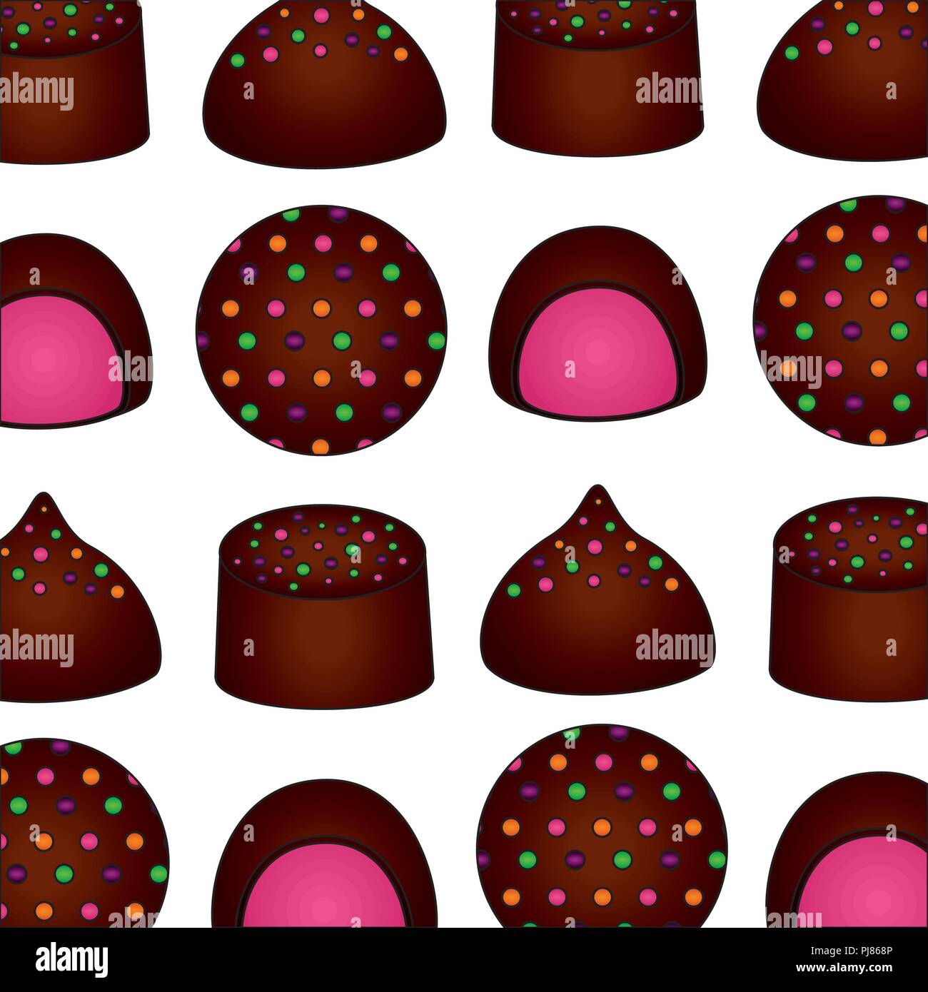 sweets cakes of chocolate pattern vector illustration design Stock ...