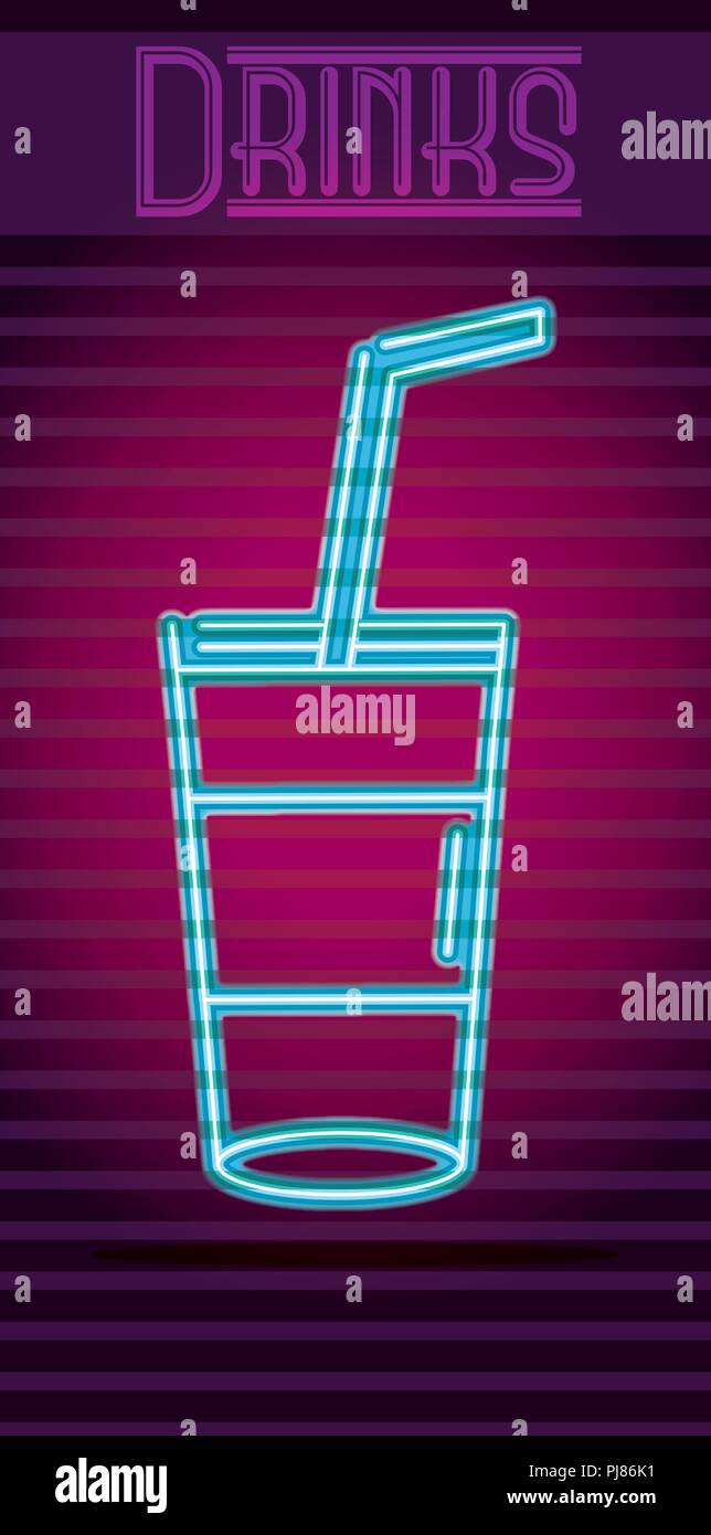 Drinks neon sign Stock Vector Image & Art - Alamy