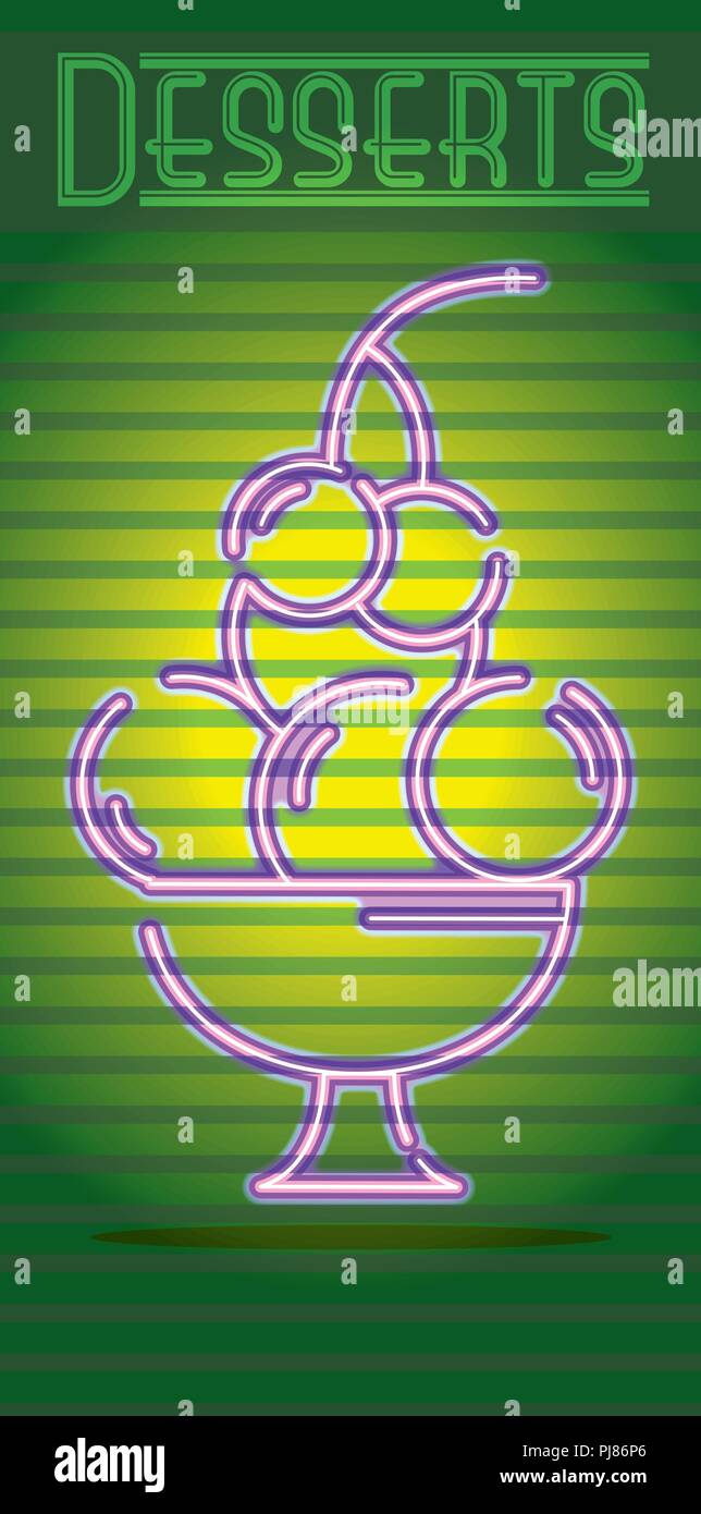 Dessert neon sign Stock Vector Image & Art - Alamy
