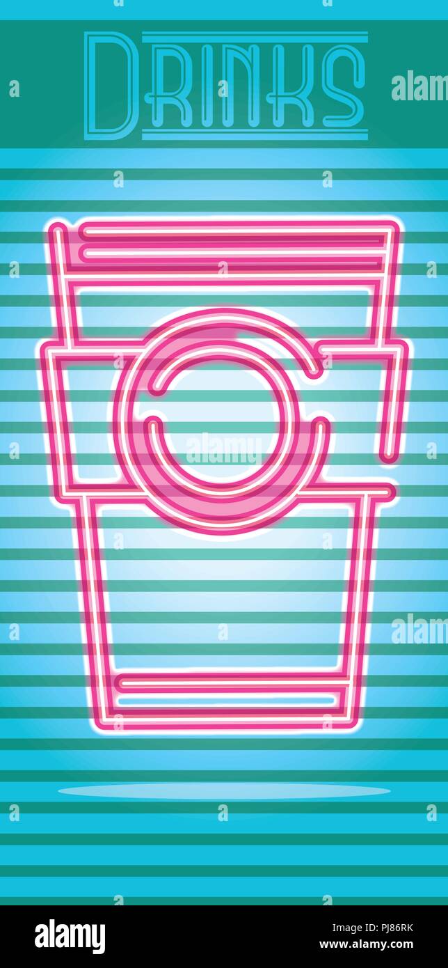 Drinks neon sign Stock Vector Image & Art - Alamy