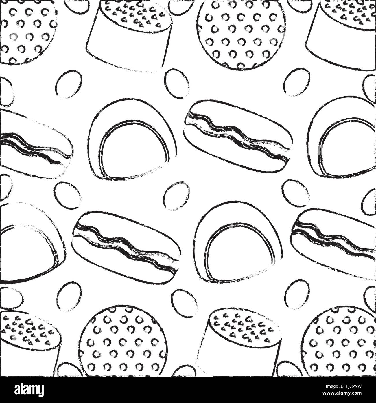 sweet candies cartoon yummy confectionery pattern vector illustration ...