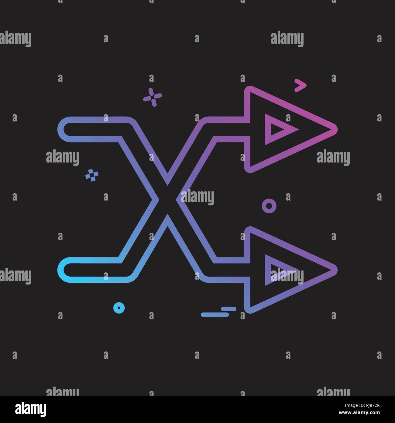 Arrow direction intersecting right two icon vector design Stock Vector Image & Art - Alamy